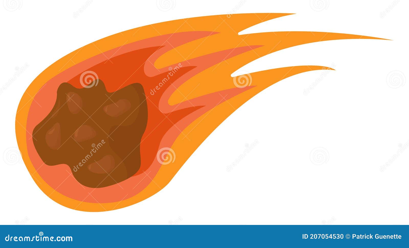 Hot Fire Comet On Blue Space Backgrounds Stock Image | CartoonDealer ...