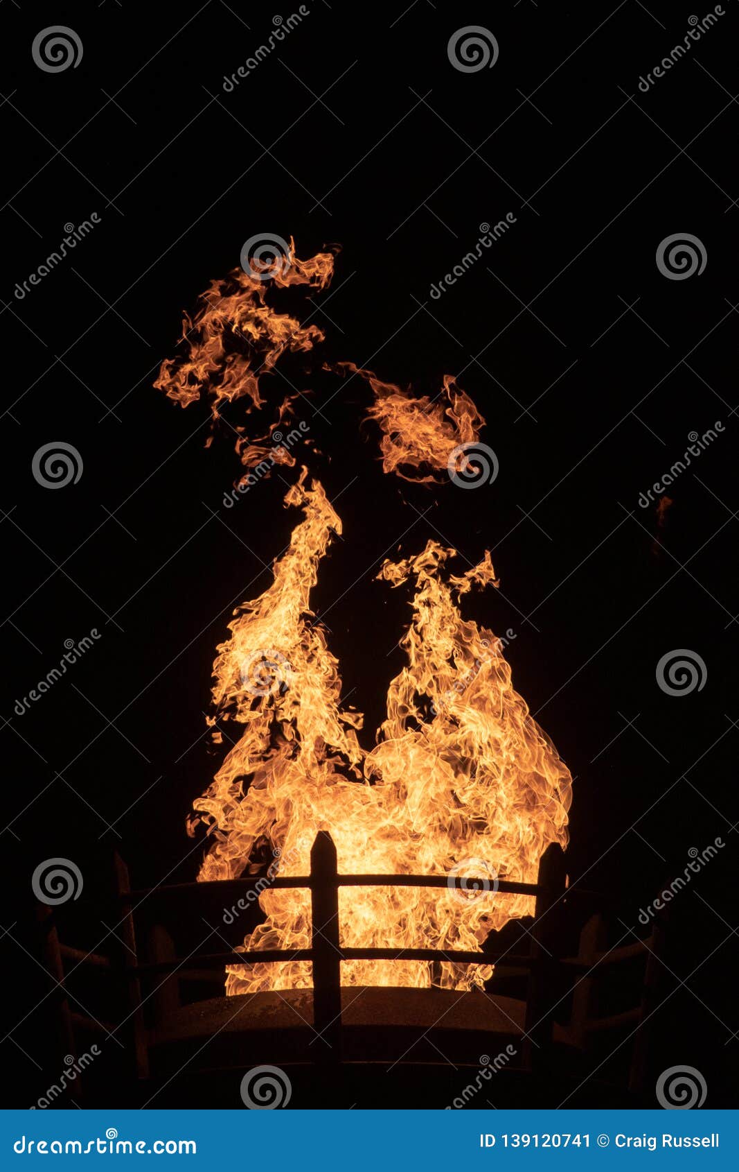 Fire Coming from a Large Outdoor Lantern Stock Image - Image of outdoor ...
