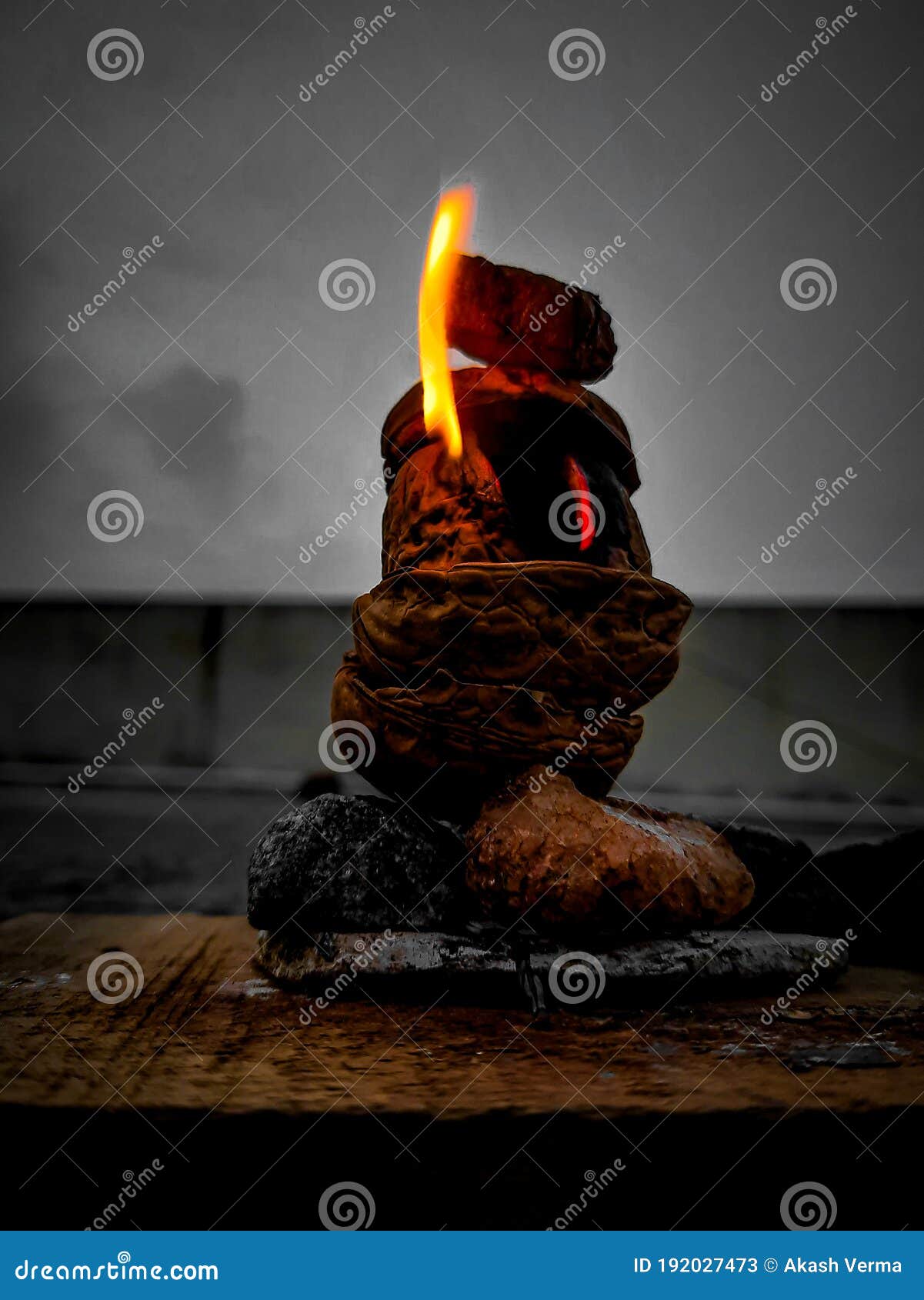 Fire Coming Out from Nutshell Just Like Lava Stock Image - Image of ...