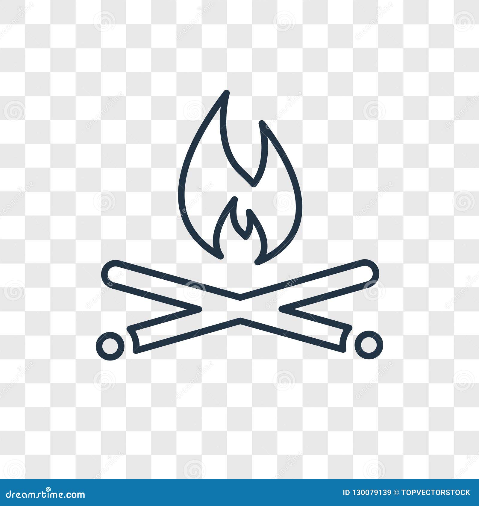 Fire Concept Vector Linear Icon Isolated on Transparent Background ...