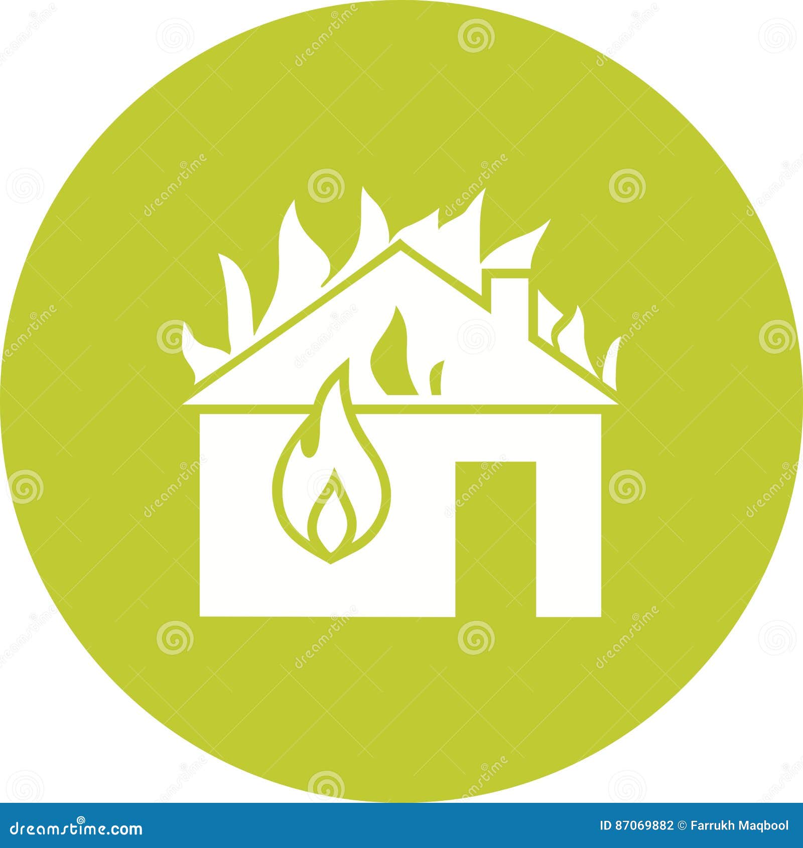 Fire Consuming House stock vector. Illustration of smoke - 87069882