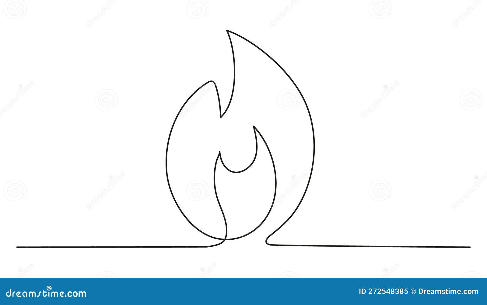 Fire Continuous Single Art Line Drawing. Flame Shape, Bonfire, Gas Icon ...