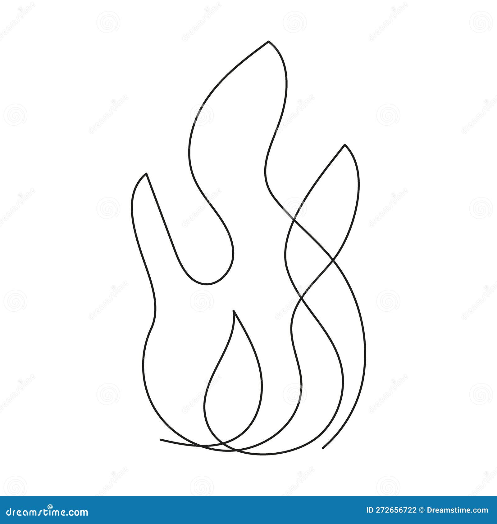 Fire Continuous Single Art Line Drawing. Flame Shape, Bonfire, Gas Icon ...
