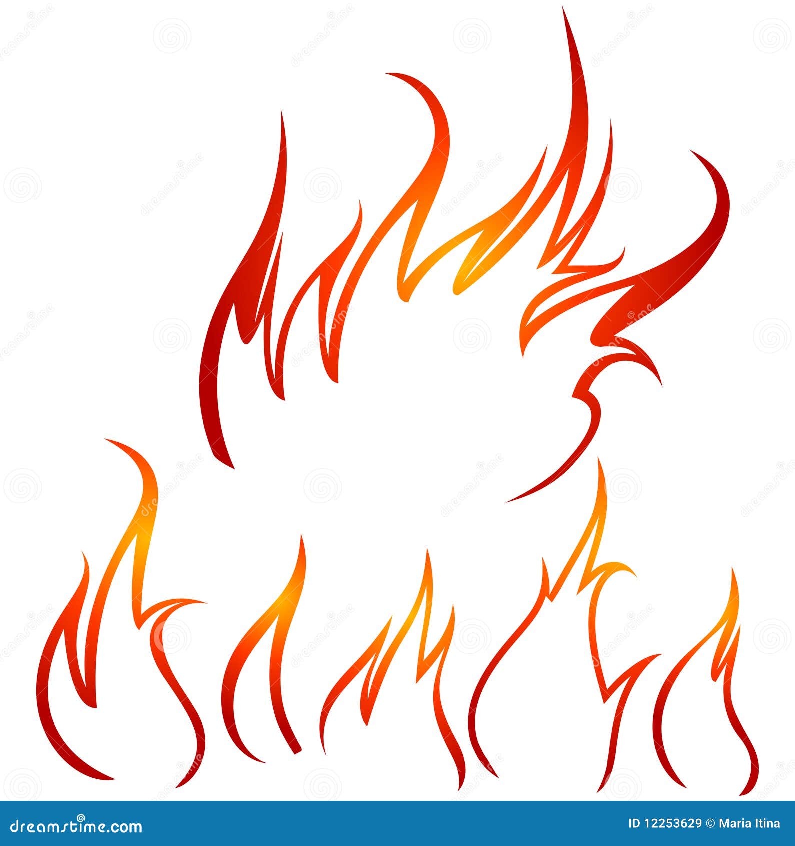 Fire contours stock vector. Illustration of equipment - 12253629