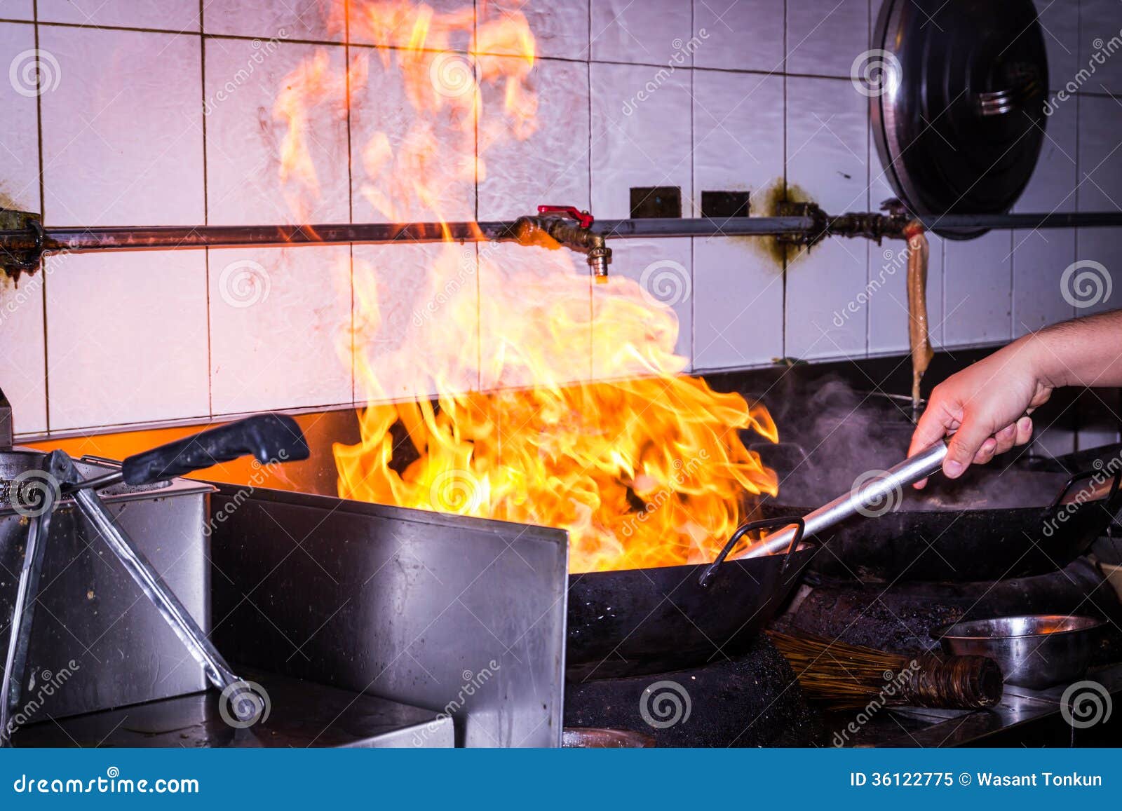Fire cooking stock image. Image of kitchen, food, cooking - 36122775