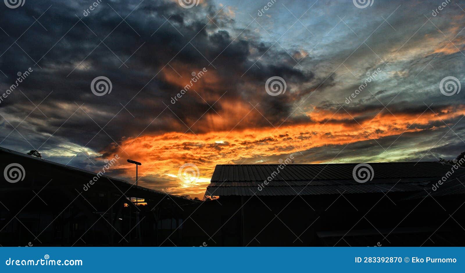 Fire Coulds in the Sky of Borneo Stock Photo - Image of central, coulds ...