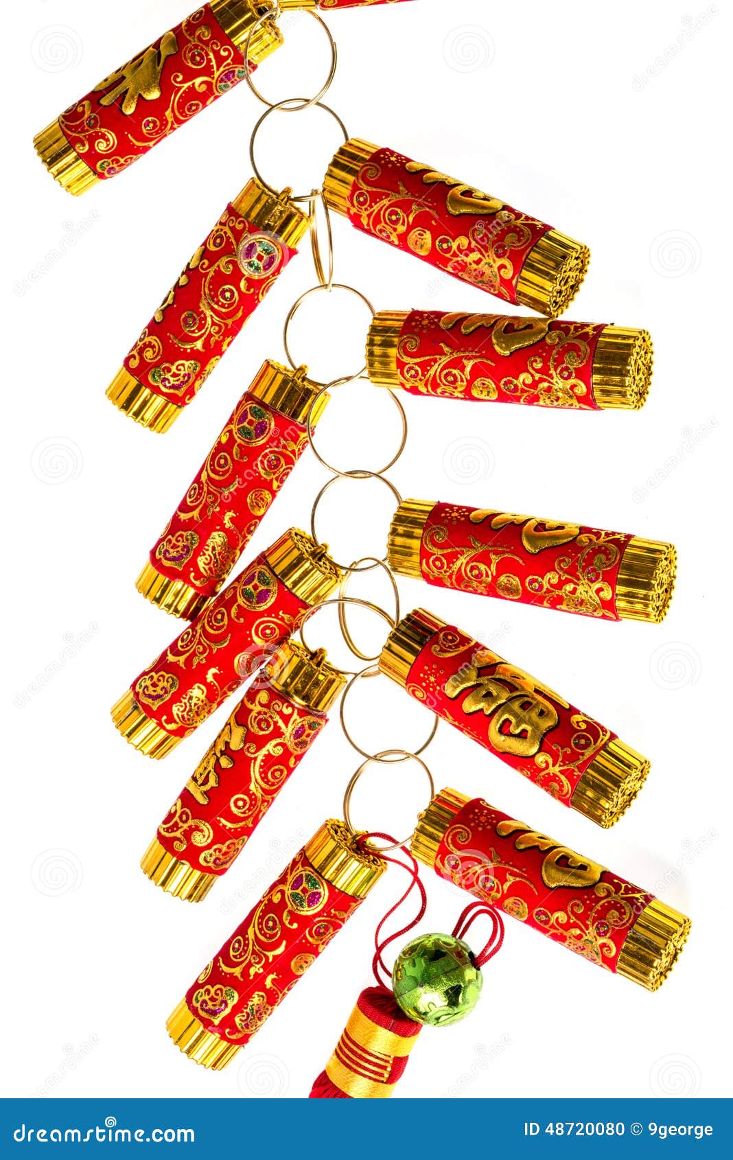 Fire Crackers for Chinese New Year Greeting. Stock Photo - Image of ...