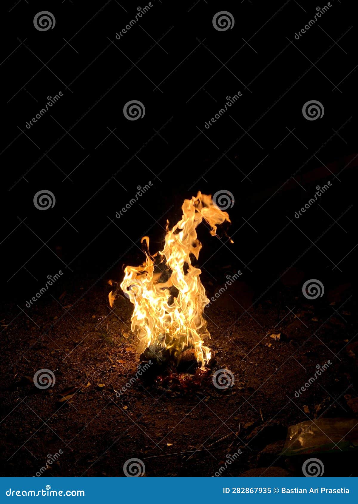 Fire Created by the Combination of Kerosene and Coconut Shells. Solok ...