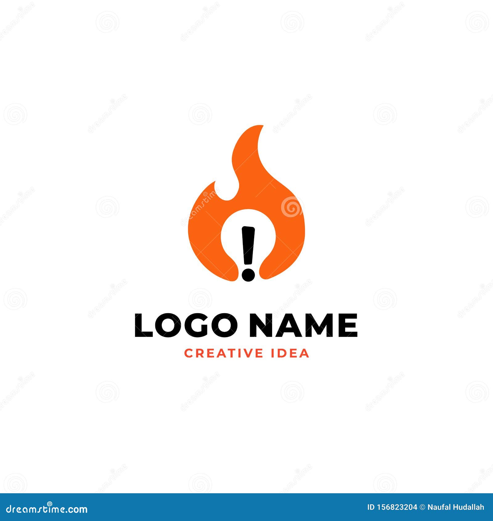 Fire Creative Idea Vector Logo Design. Flame Illustration with Light ...