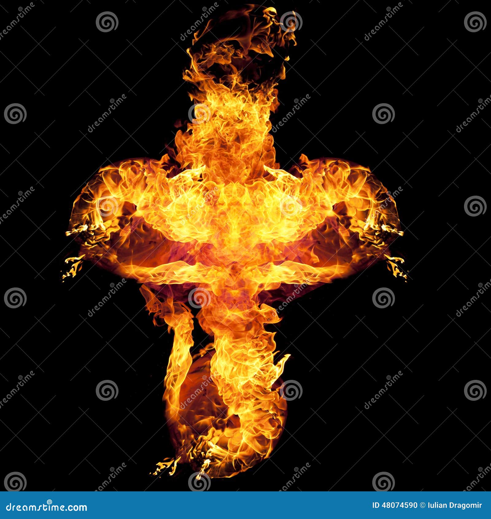Fire Cross stock photo. Image of heaven, burning, hell - 48074590