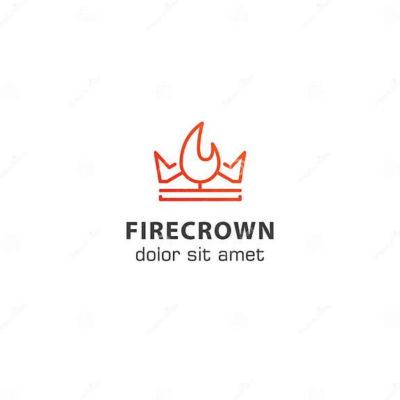 Fire Crown, Flame King Logo Icon Template Stock Vector - Illustration ...