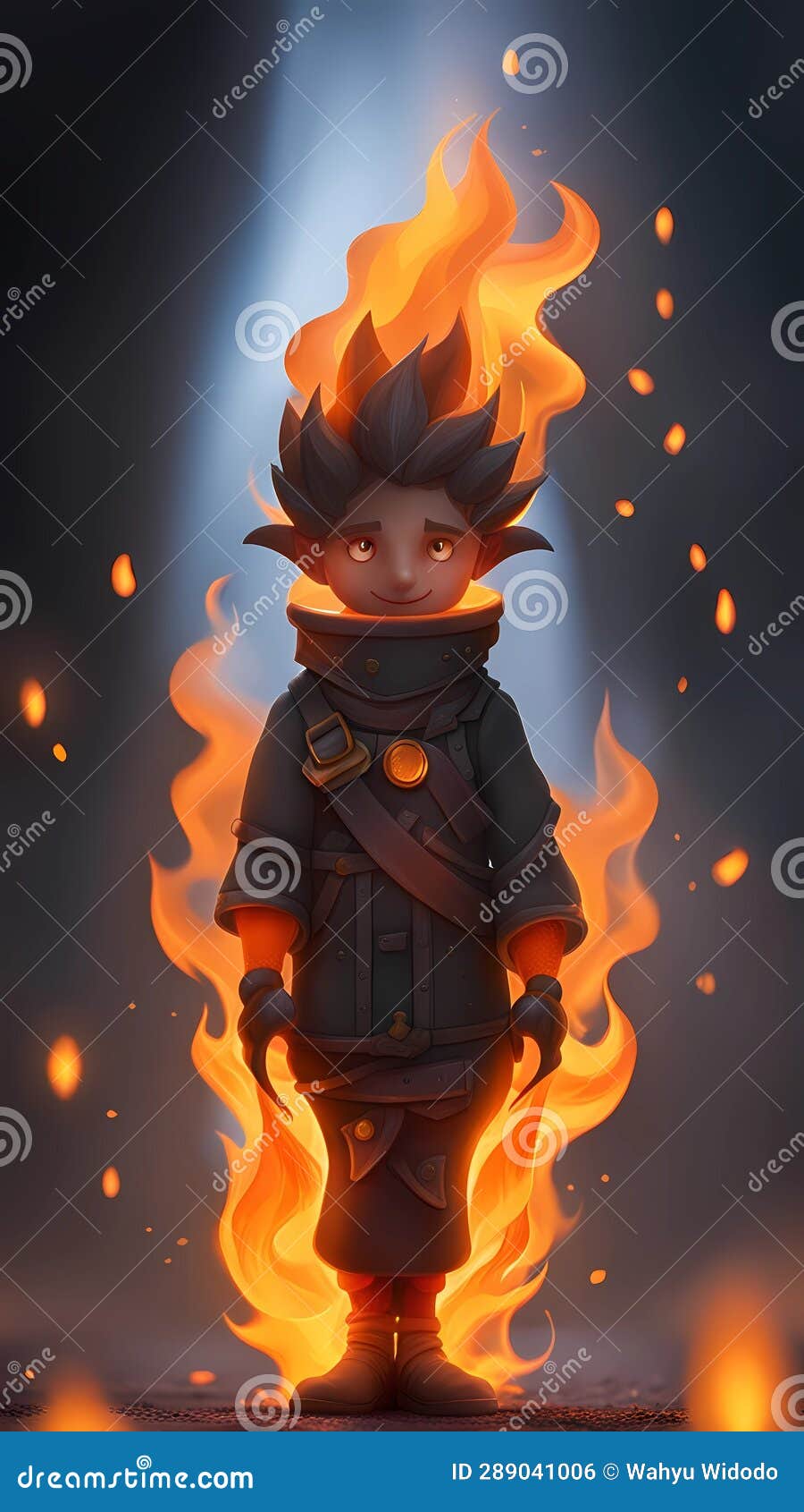 Fire 3D Cartoon Character Illustration AI Generated Stock Illustration ...
