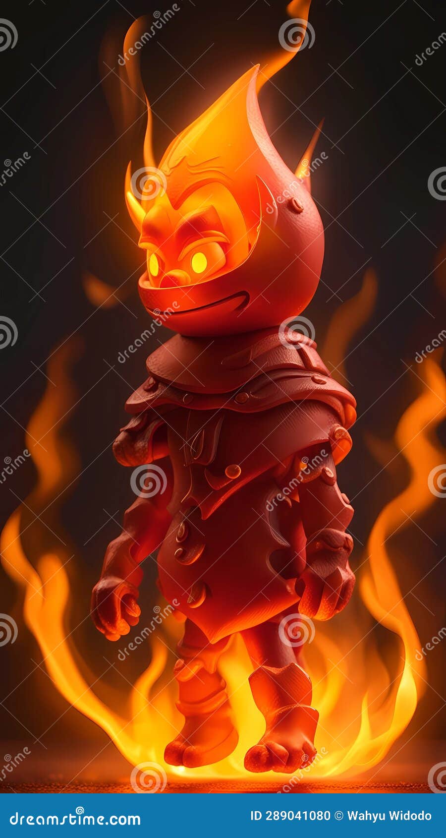 Fire 3D Cartoon Character Illustration AI Generated Stock Illustration ...