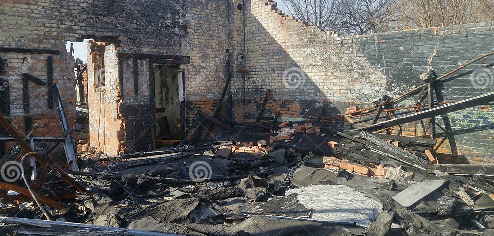 Fire damage stock image. Image of fire, detroit, building - 88003949