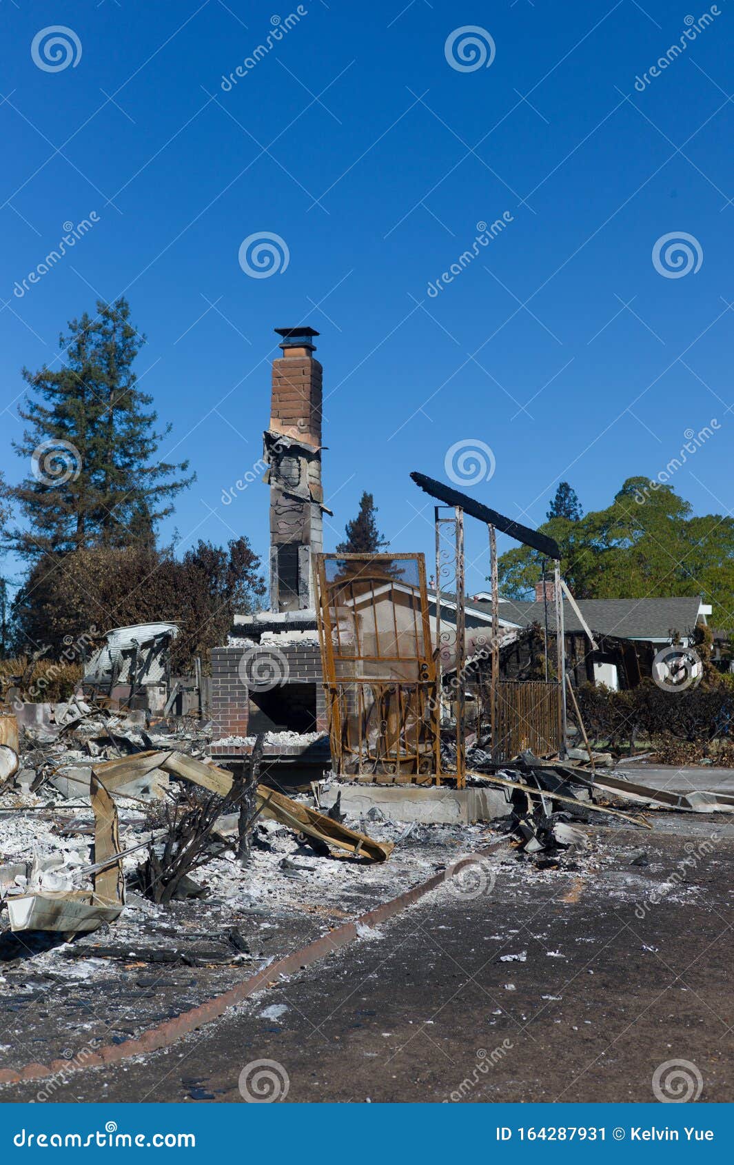 Fire Damage Structure Abandoned Chimney Building Ruins Stock Image ...