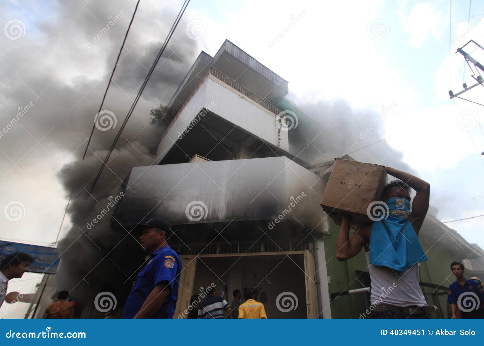 Fire damage editorial photo. Image of people, accident - 40349451