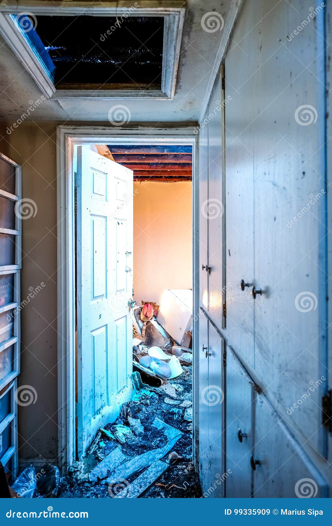 Fire Damaged Home stock image. Image of estate, ceiling - 99335909