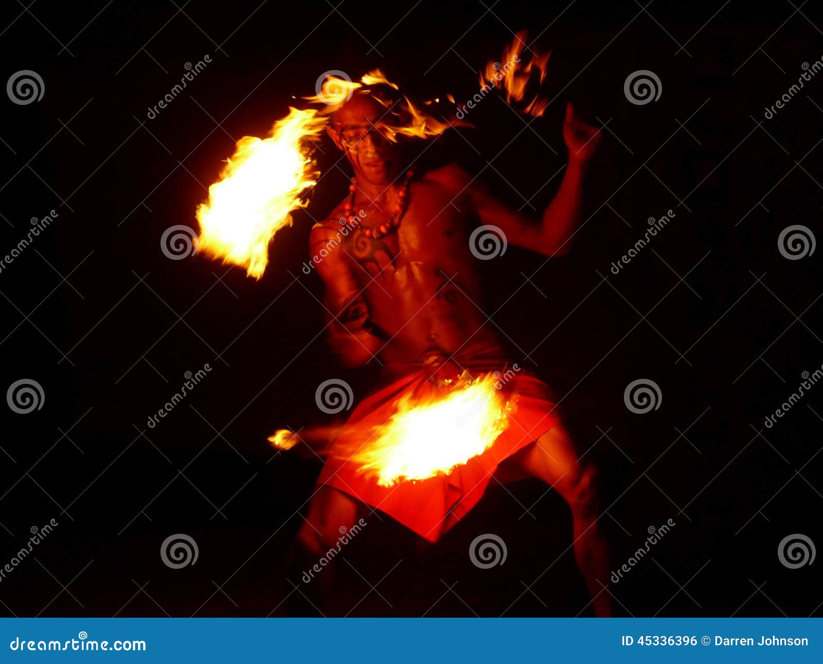 Fire dance man in Fiji editorial photo. Image of fire - 45336396