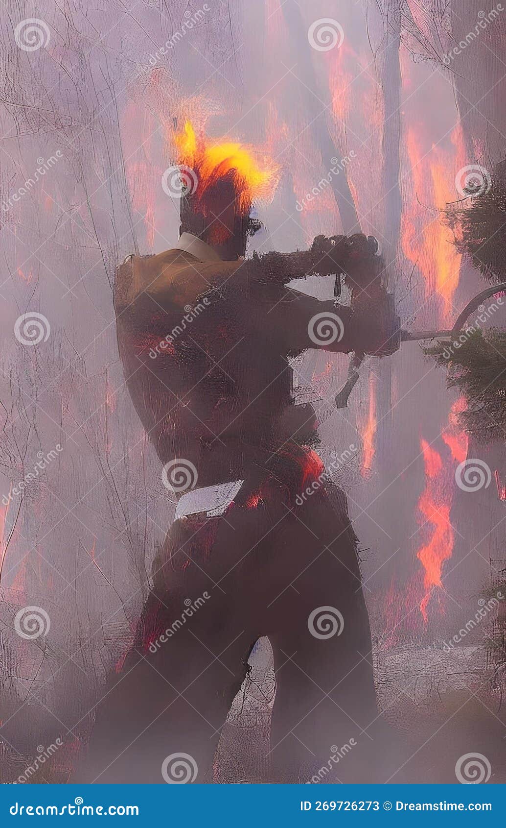 Fire Dancer stock illustration. Illustration of blue - 269726273