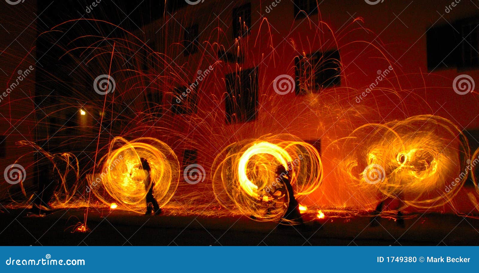 Fire Dancers In Water Royalty-Free Stock Image | CartoonDealer.com ...