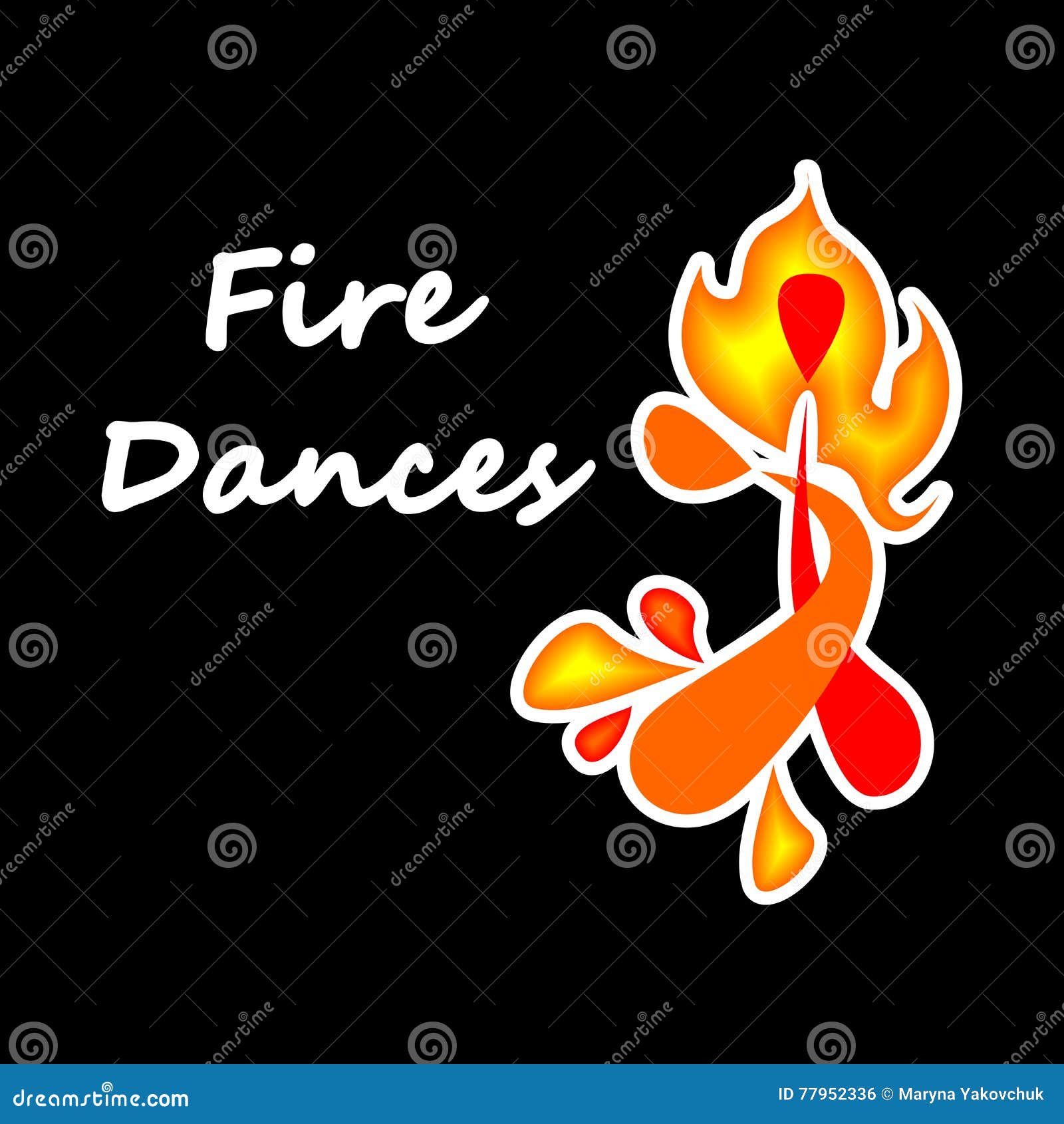 The fire dances stock vector. Illustration of latin, artist - 77952336