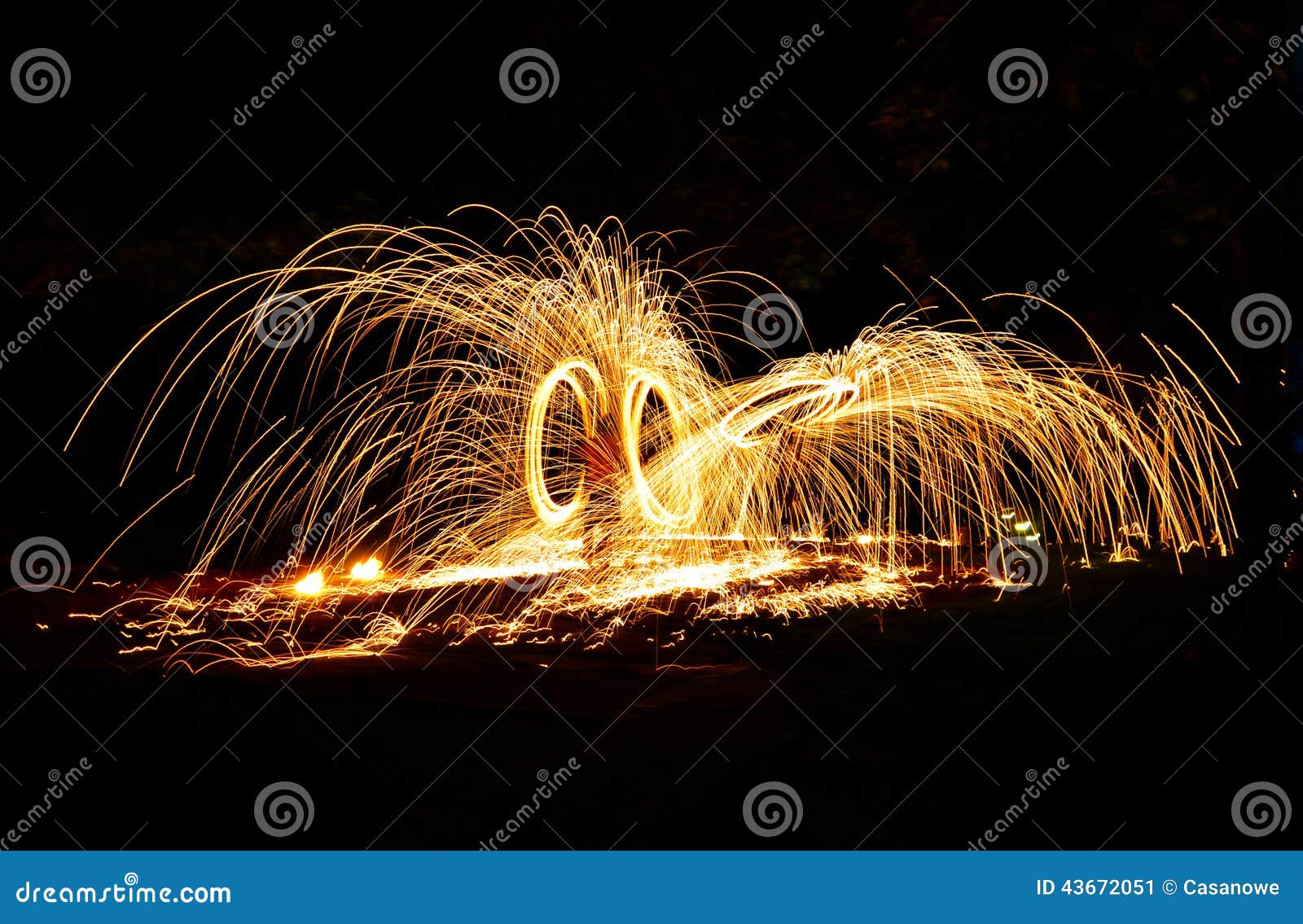 Fire Dancing Show Amazing at Night Stock Image - Image of culture ...