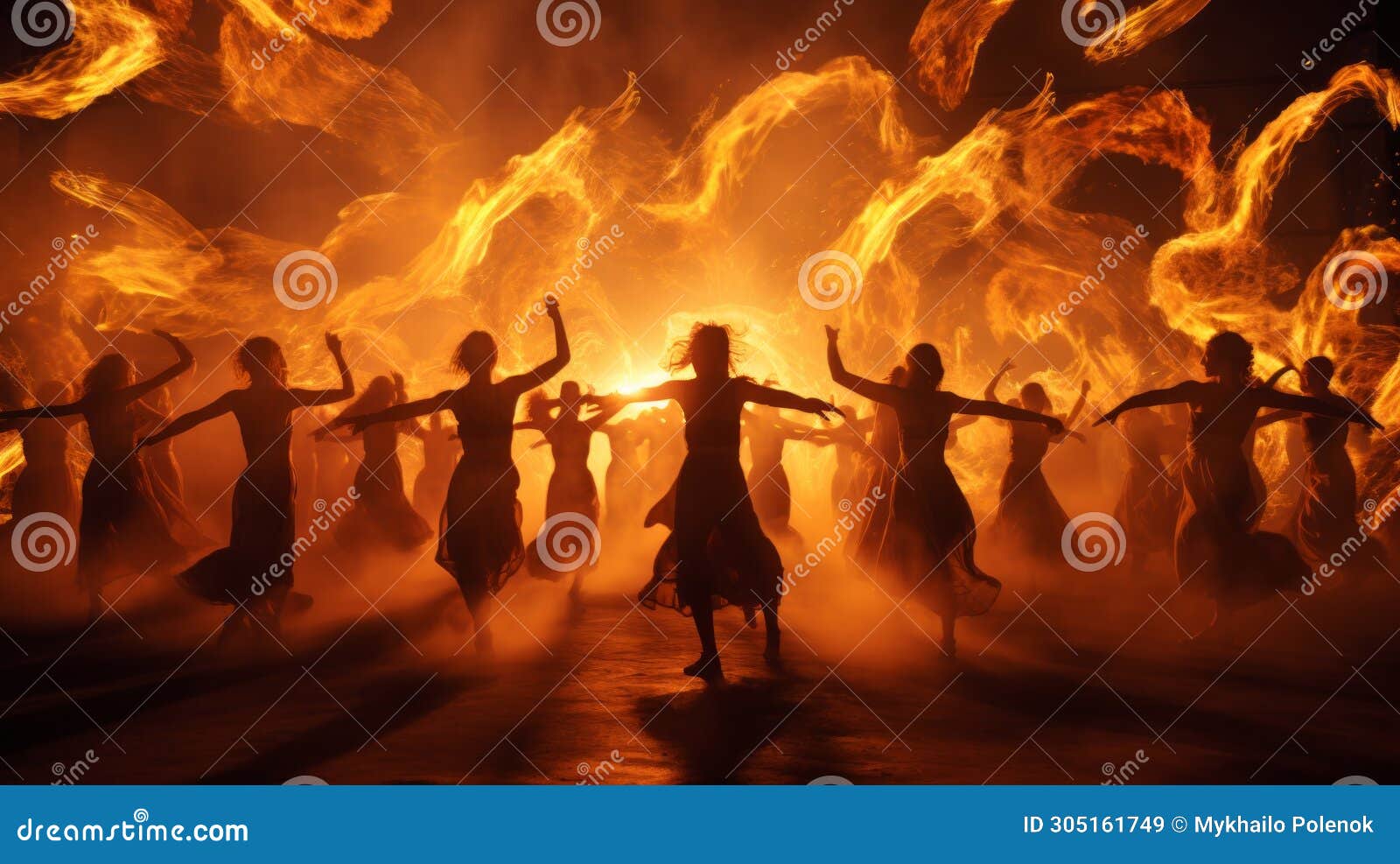 Fire Dancing Show. Neural Network AI Generated Stock Image - Image of ...