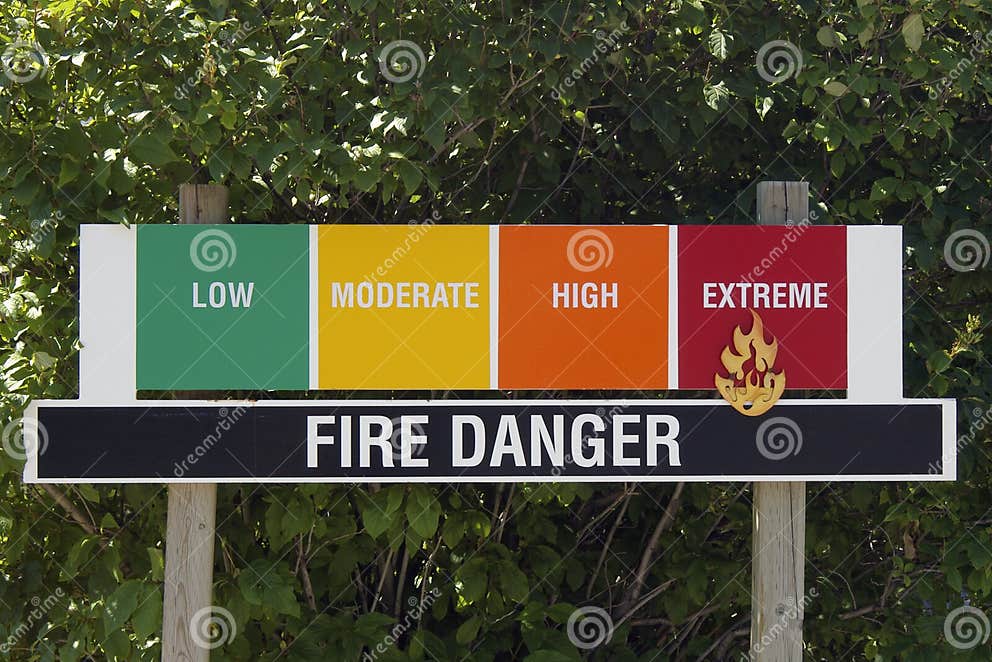 Fire Danger Rating Sign stock photo. Image of fire, camp - 7614548
