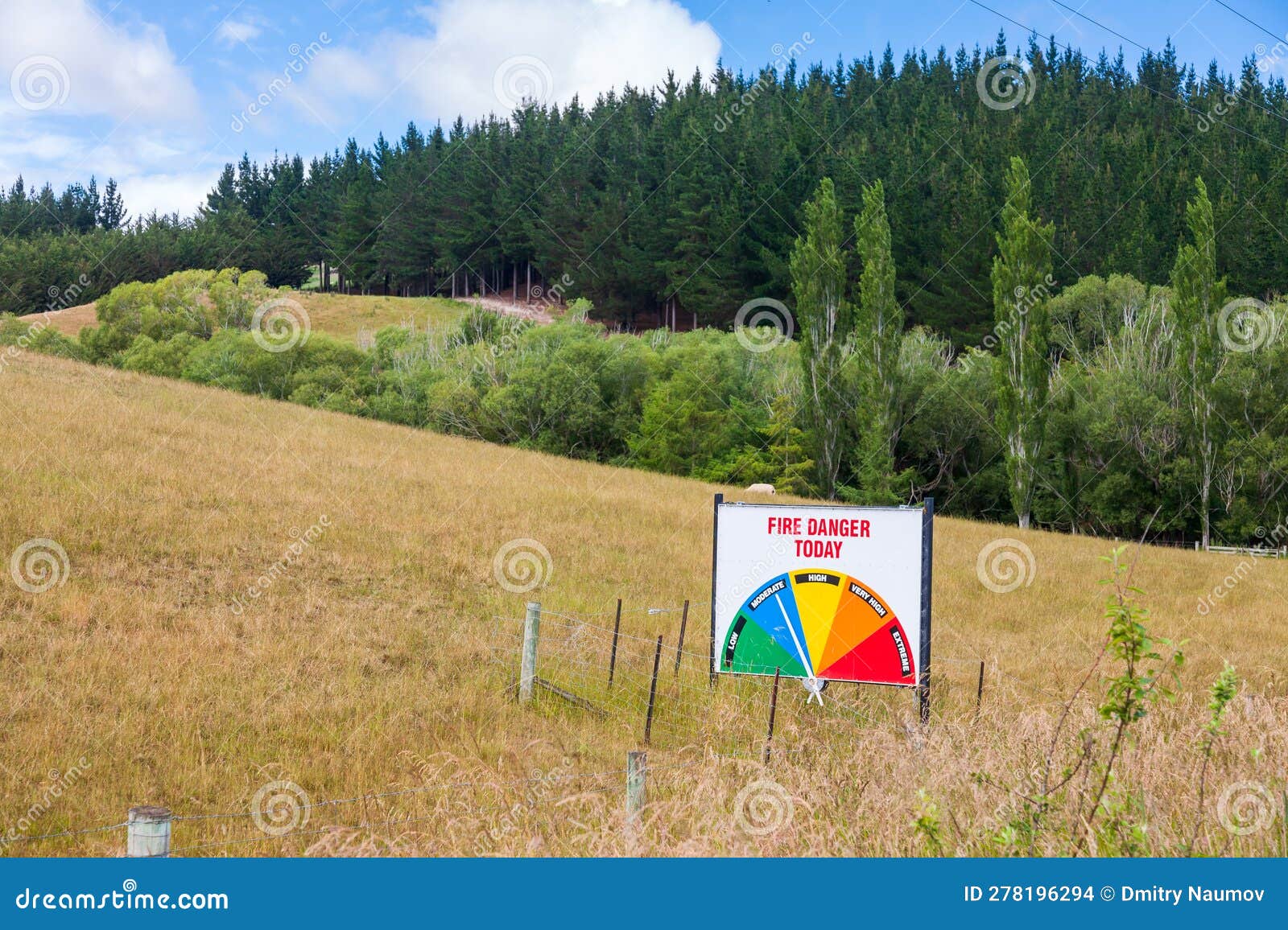 Fire Danger Rating Sign stock photo. Image of chart - 278196294
