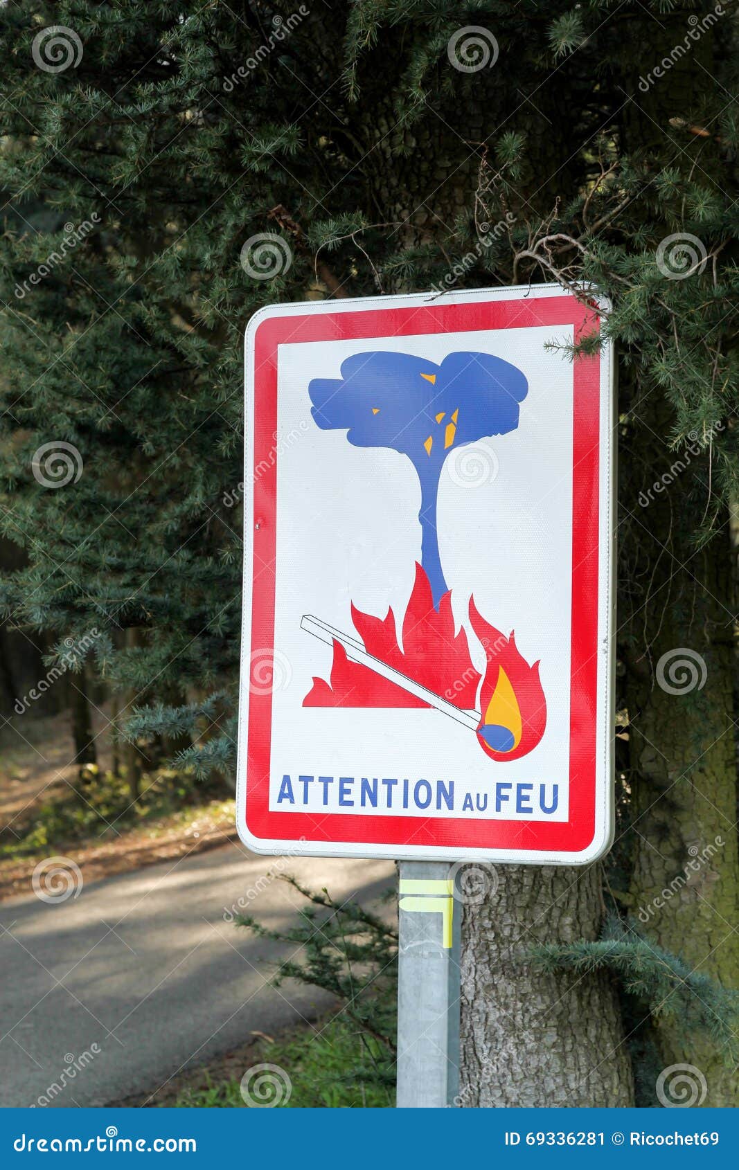Fire danger road sign stock image. Image of alert, warning - 69336281