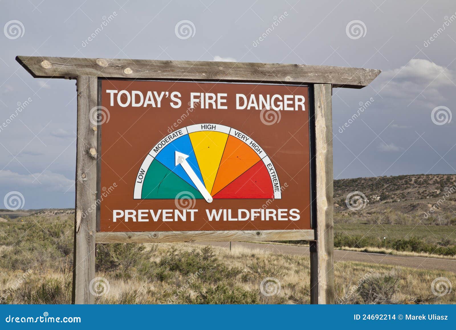 Fire Danger Roadside Sign in Colorado Stock Photo - Image of hazard ...
