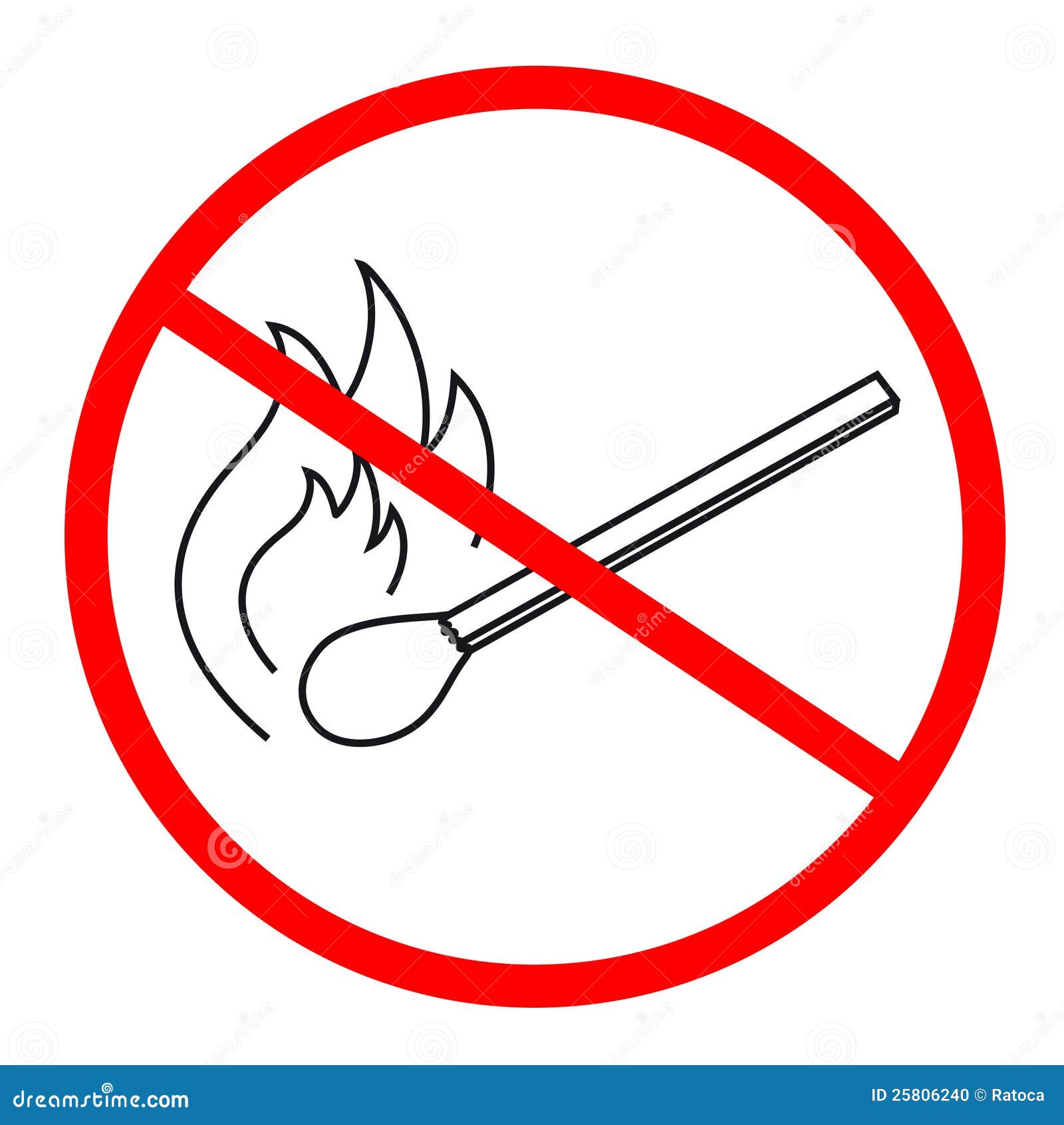 Fire danger sign stock vector. Illustration of crossed - 25806240