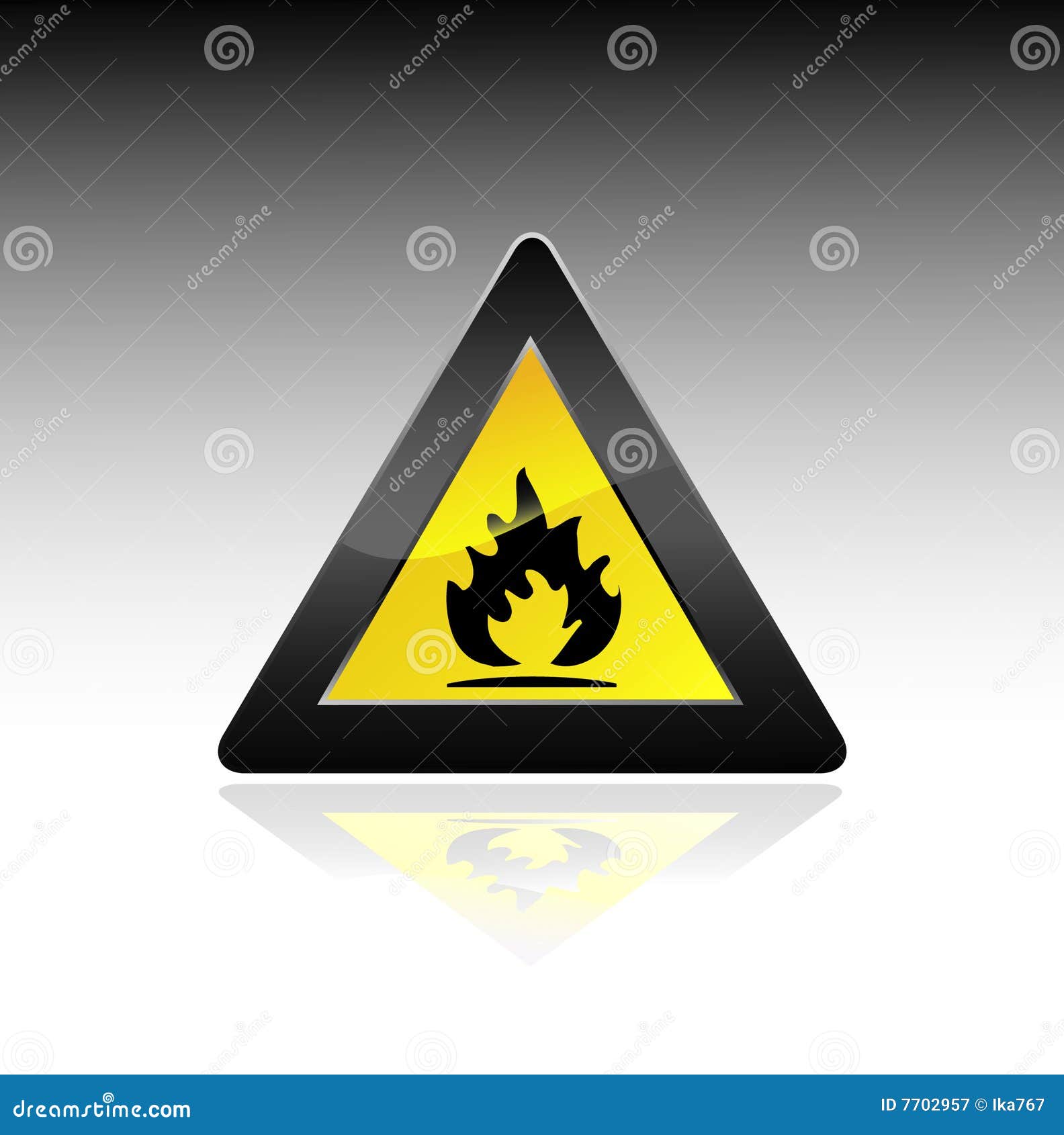 Fire danger sign stock vector. Illustration of interface - 7702957