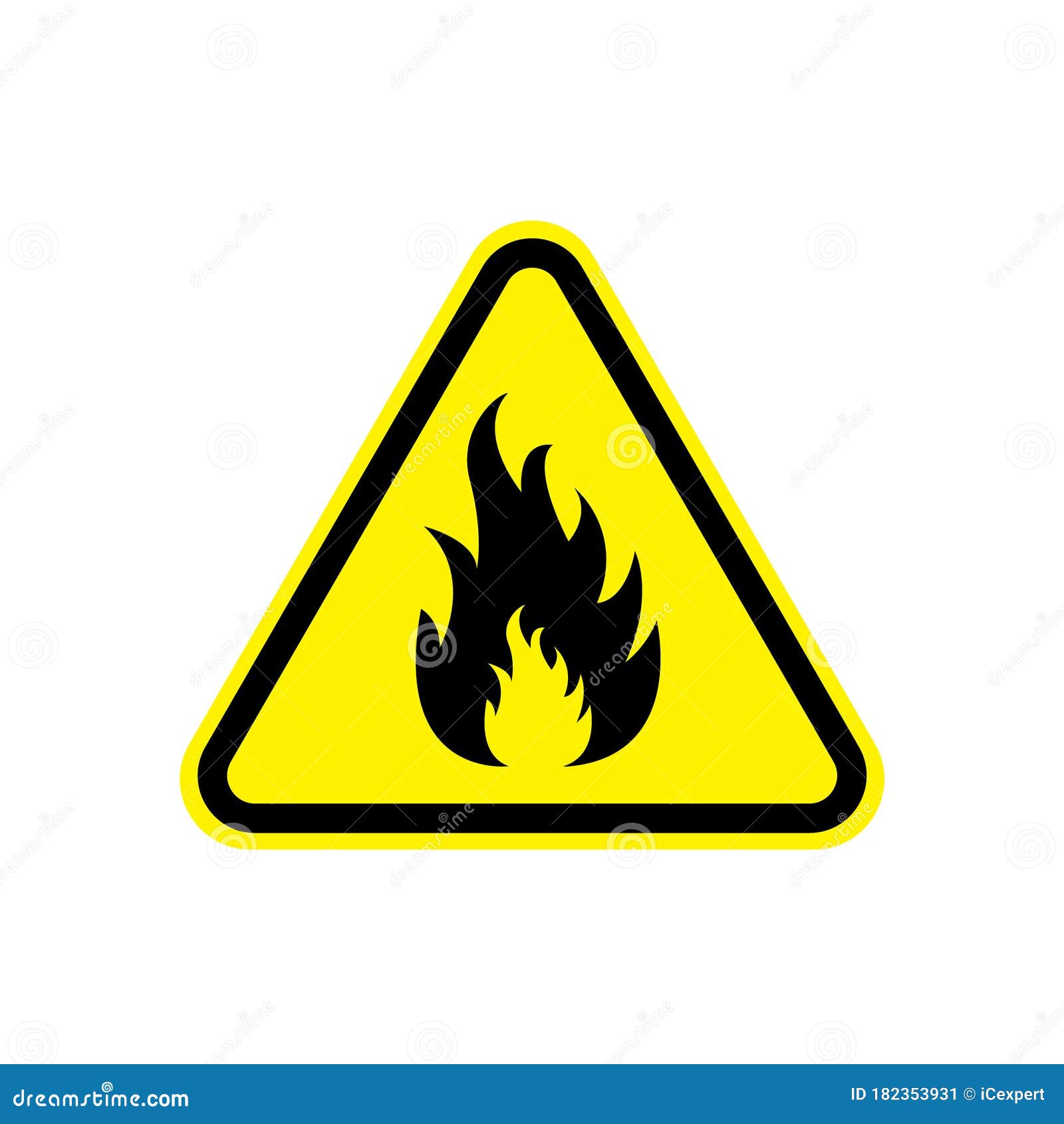 Fire danger sign stock vector. Illustration of open - 182353931