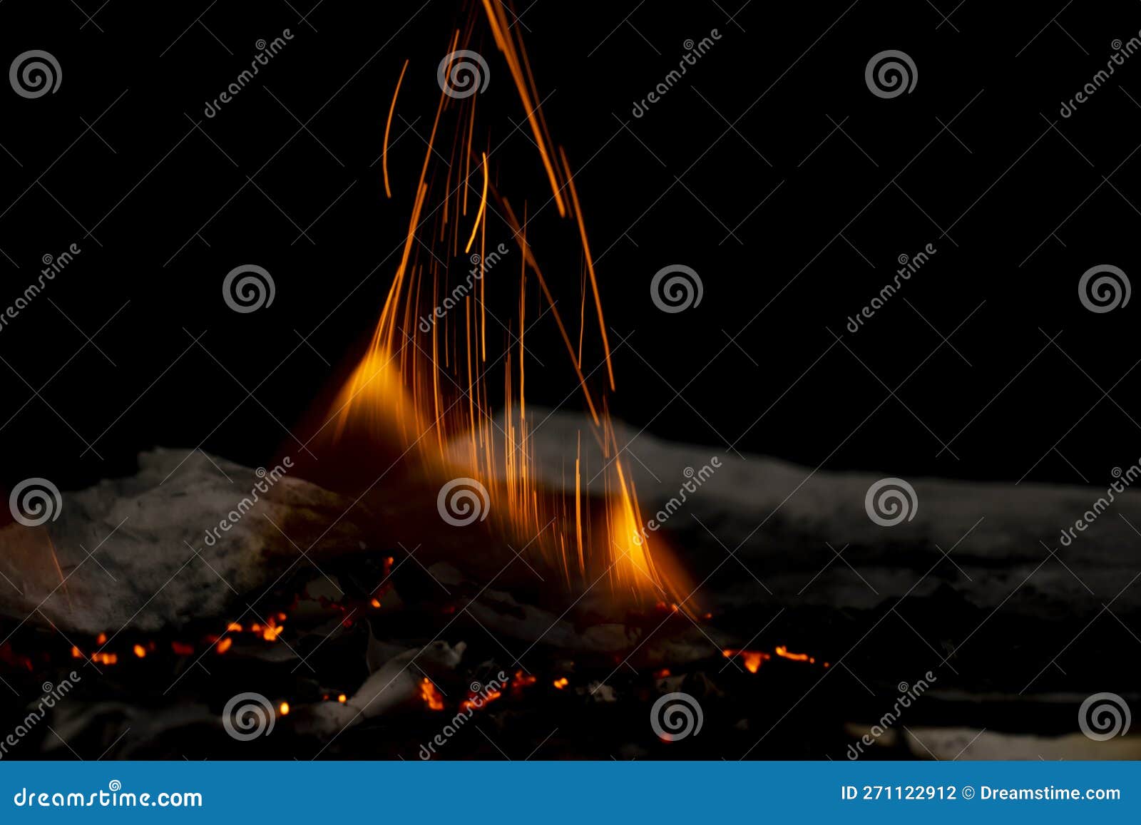 Fire in Dark. Explosion Black Powder Stock Photo - Image of light, year ...