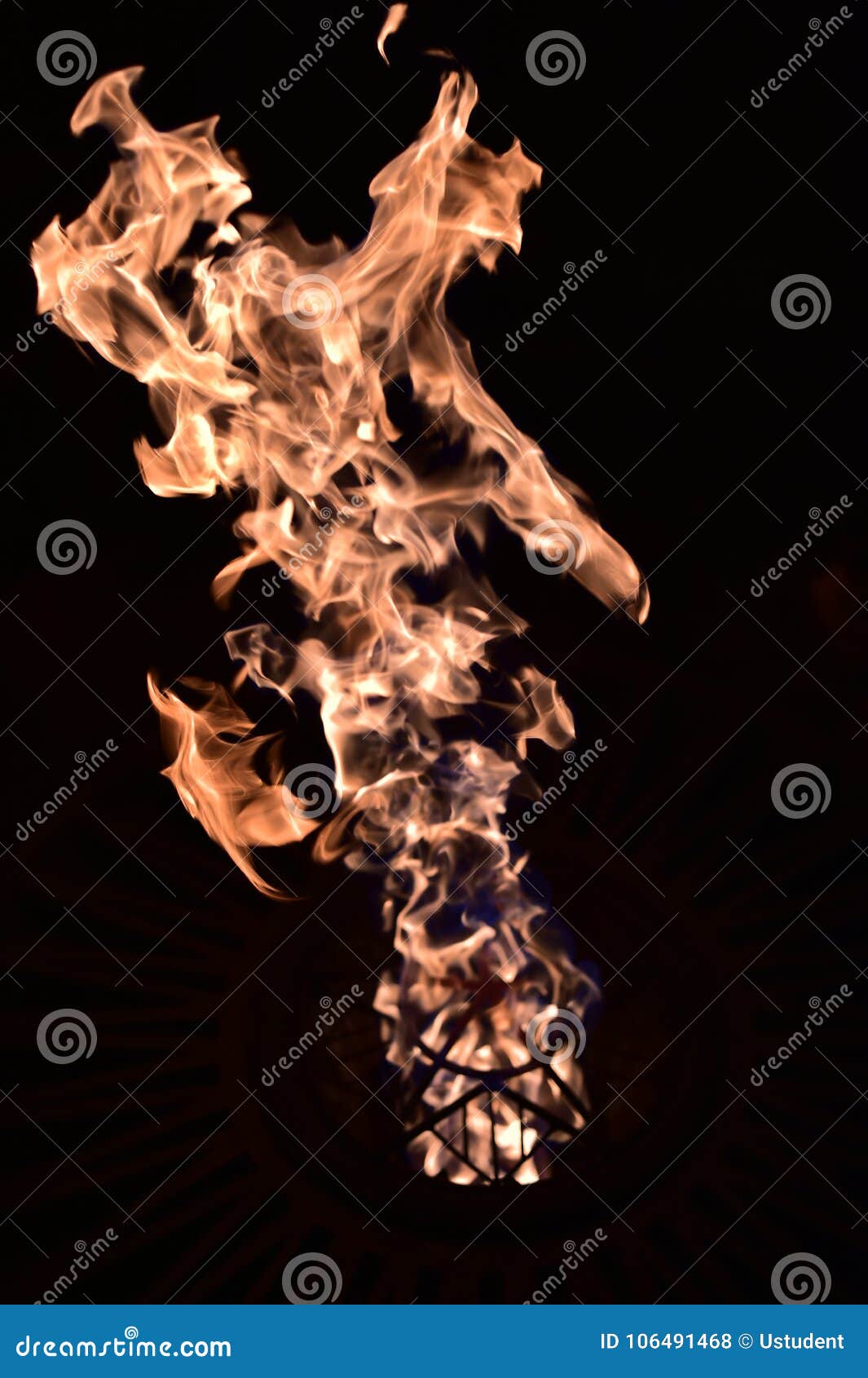Fire in the Dark. a Long Flame of Red Color Stock Photo - Image of fire ...