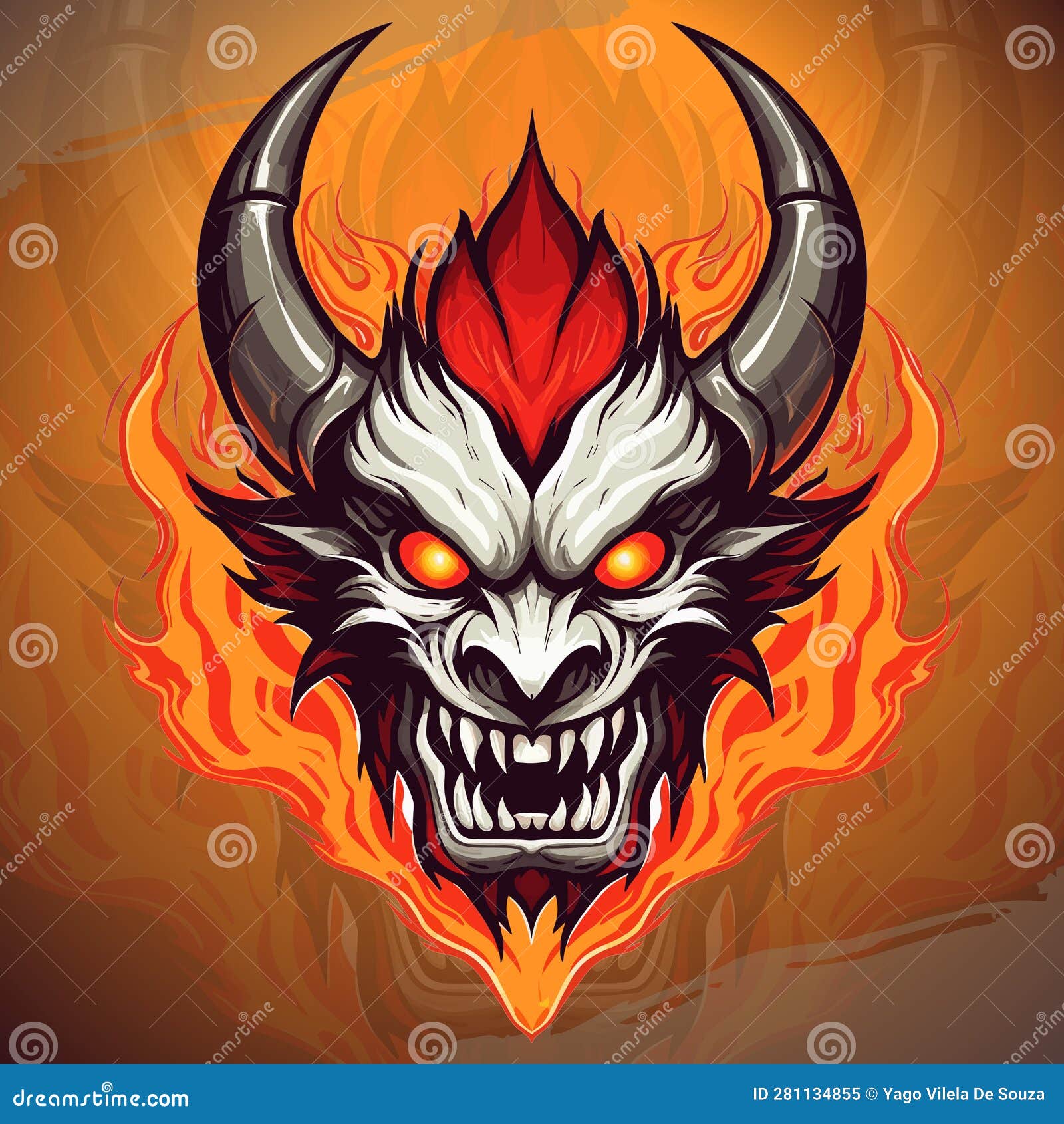 Fire Demon: Mascot Logo Design Vector for Esport and Sport Team, Badge ...