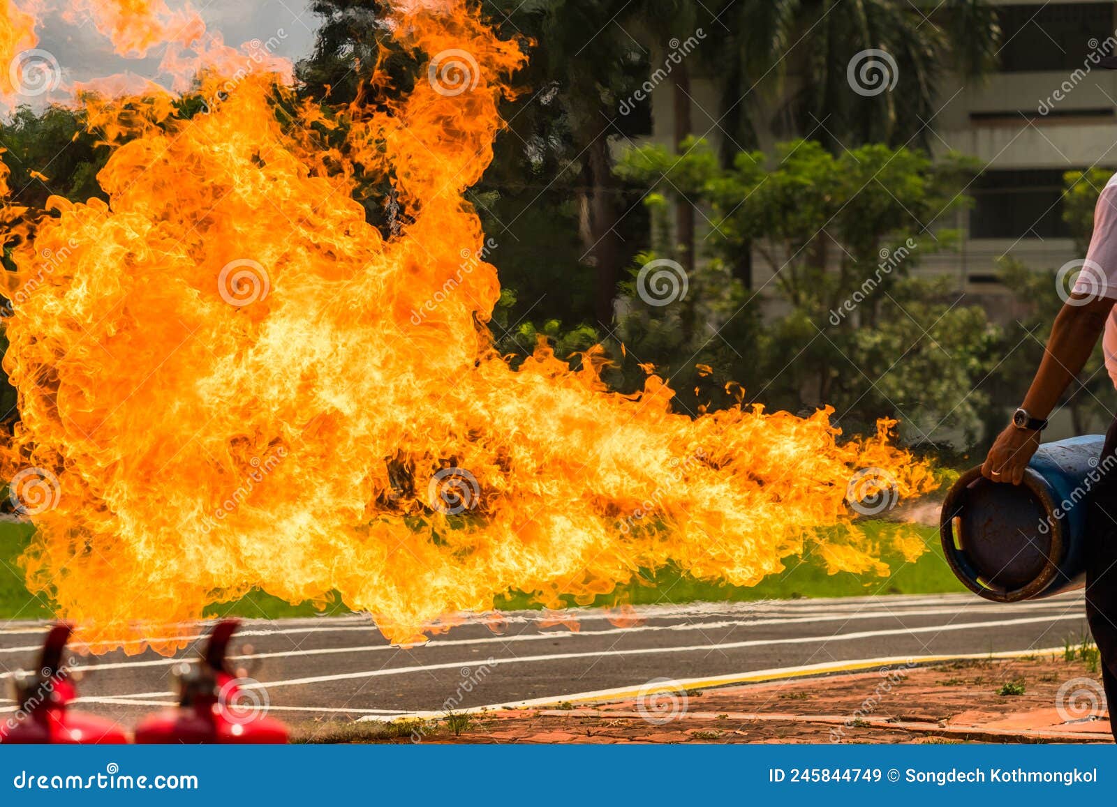 Fire demonstration stock image. Image of rally, security - 245844749