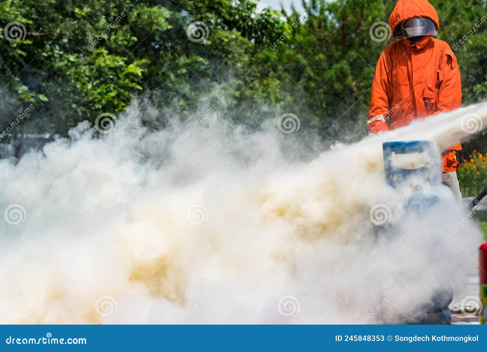 Fire demonstration stock image. Image of emergency, protection - 245848353