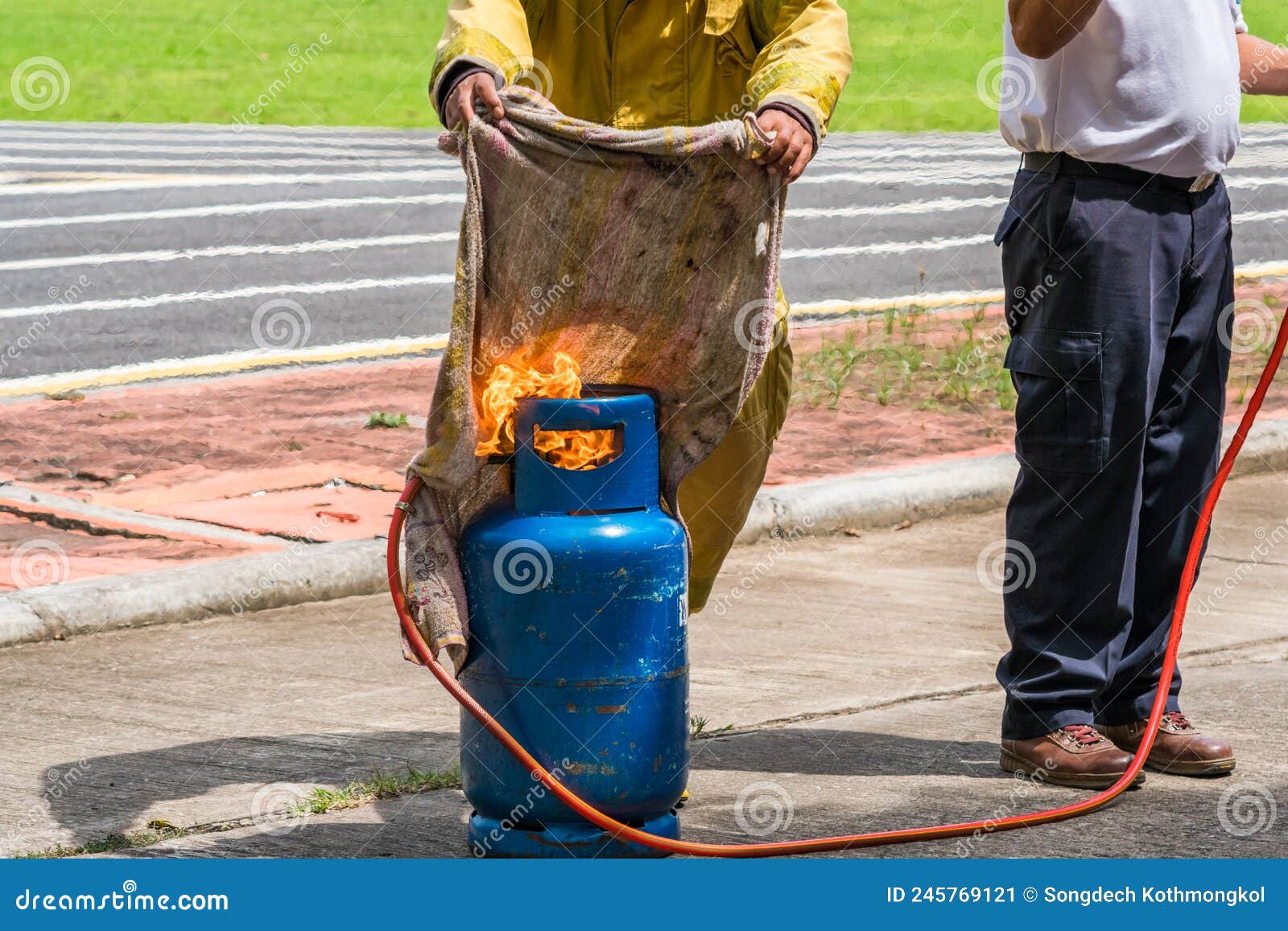 Fire demonstration stock image. Image of security, protesters - 245769121
