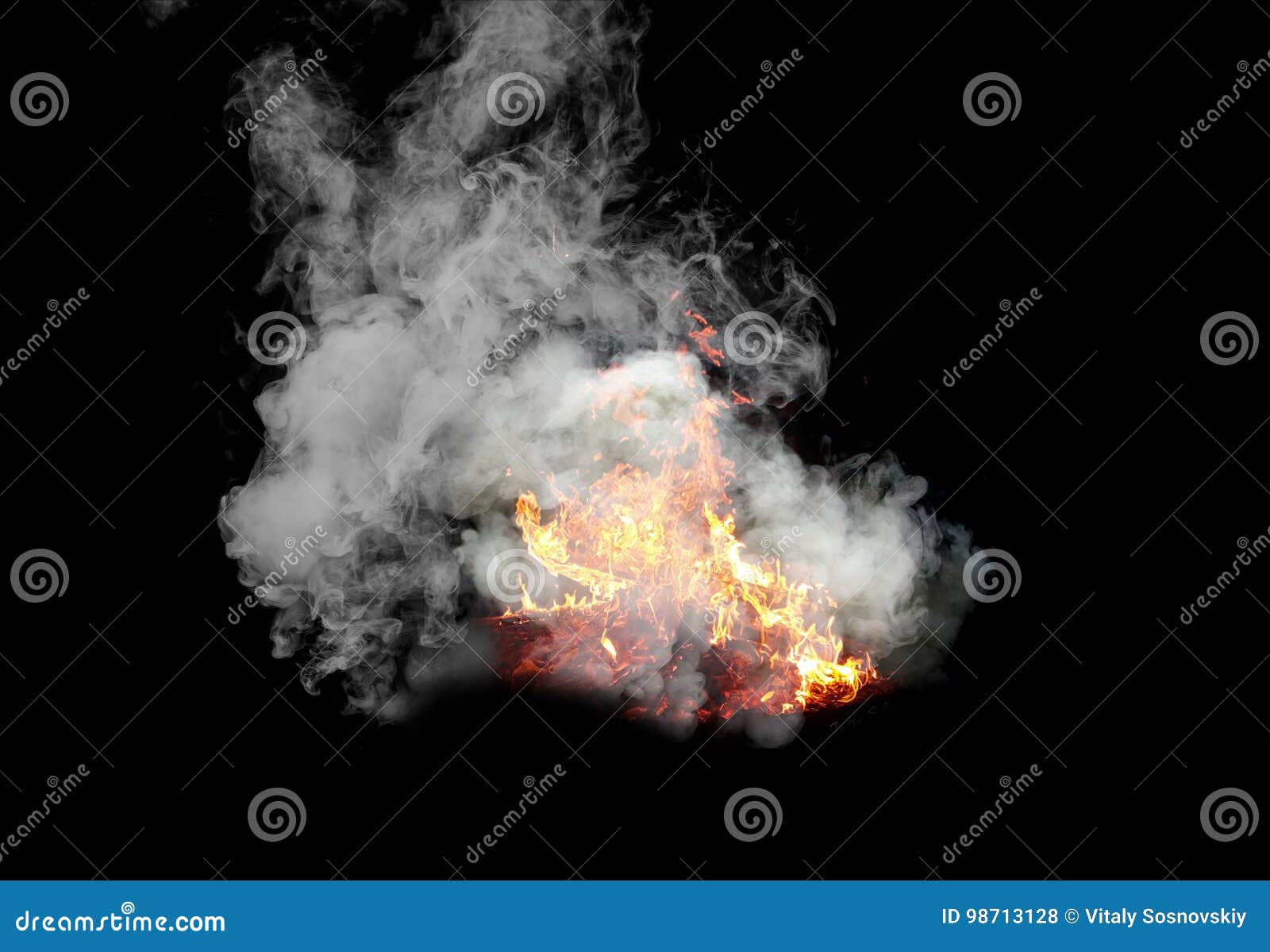 Fire with Dense and Thick Smoke Stock Photo - Image of department ...