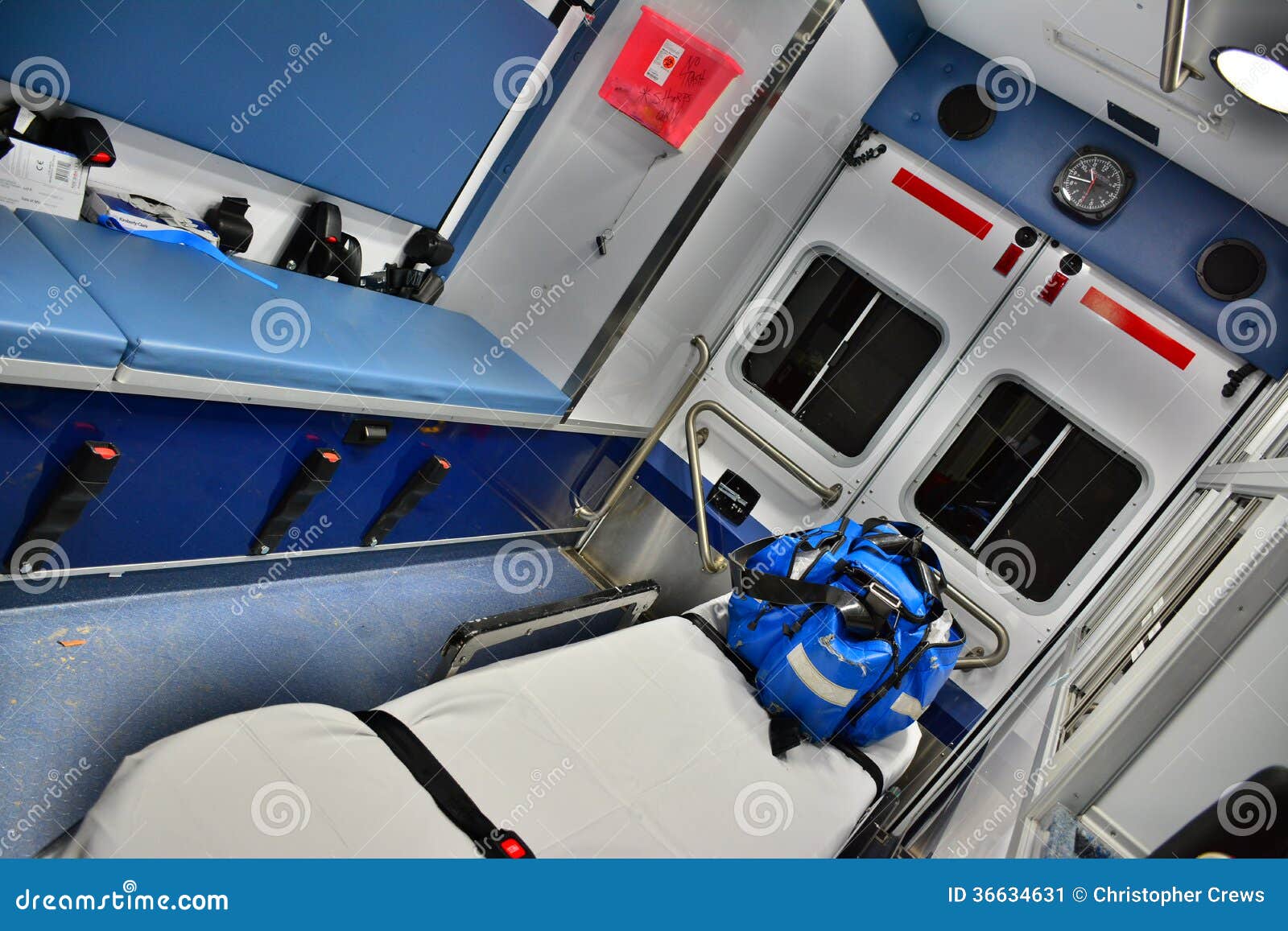 Fire Department Ambulance, Interior Stock Image - Image of care, health ...