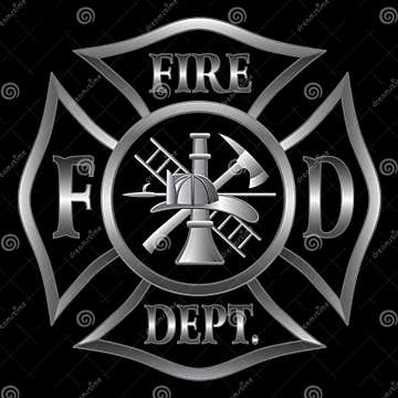 Fire Department Cross Silver Stock Vector - Illustration of silver ...