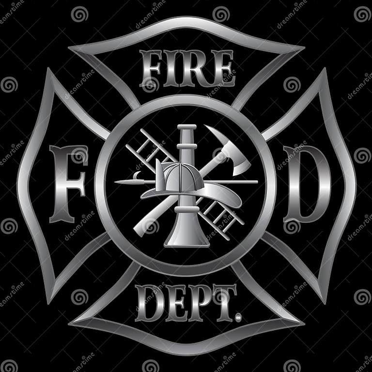 Fire Department Cross Silver Stock Vector - Illustration of silver ...