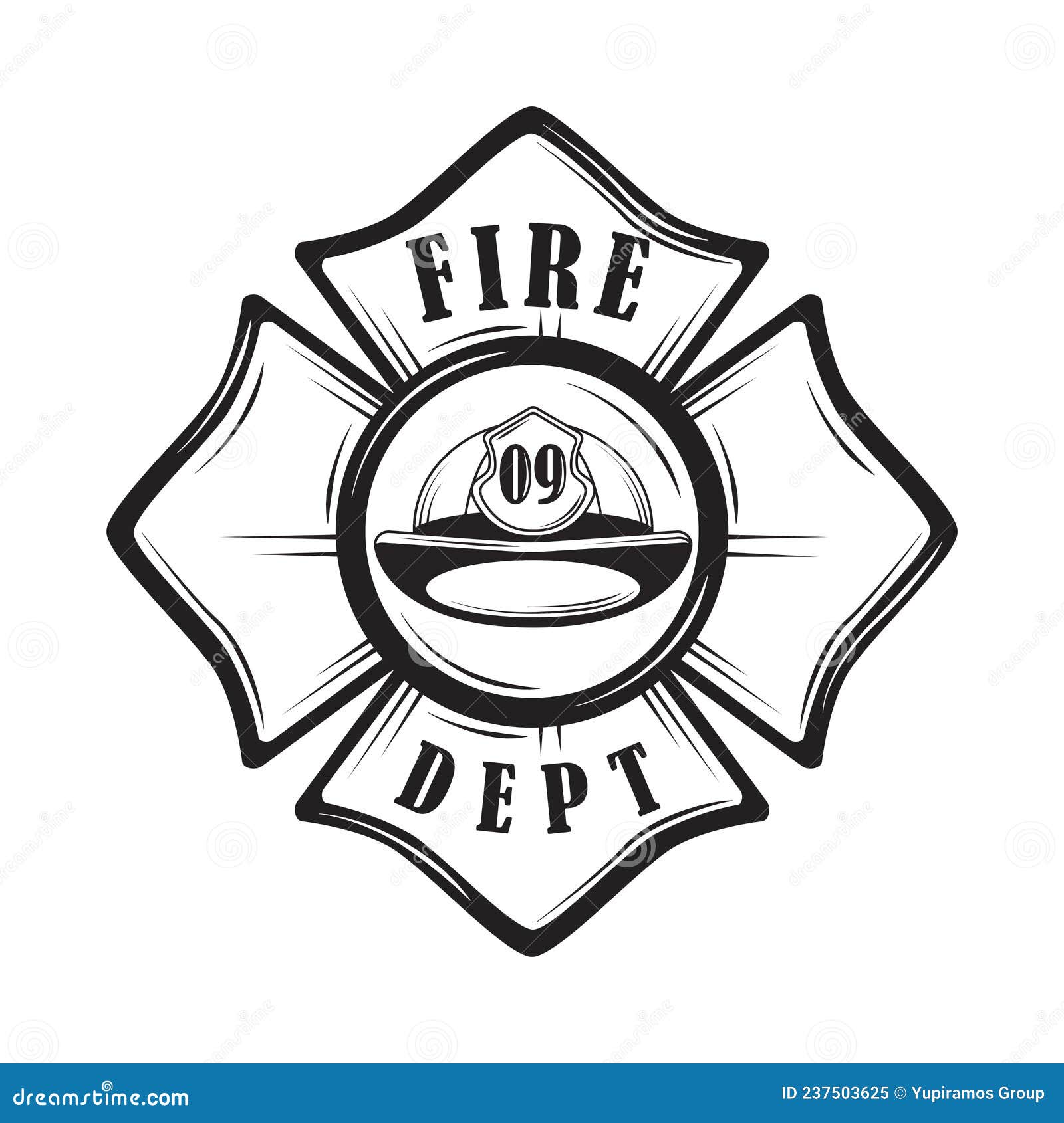 Fire department emblem stock vector. Illustration of helmet - 237503625