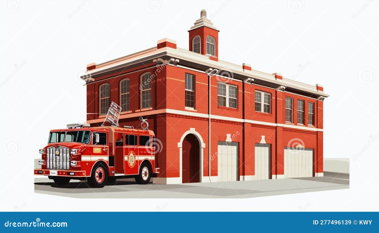 Fire Department Theme Illustration Soft Vibe Generative Ai Stock ...