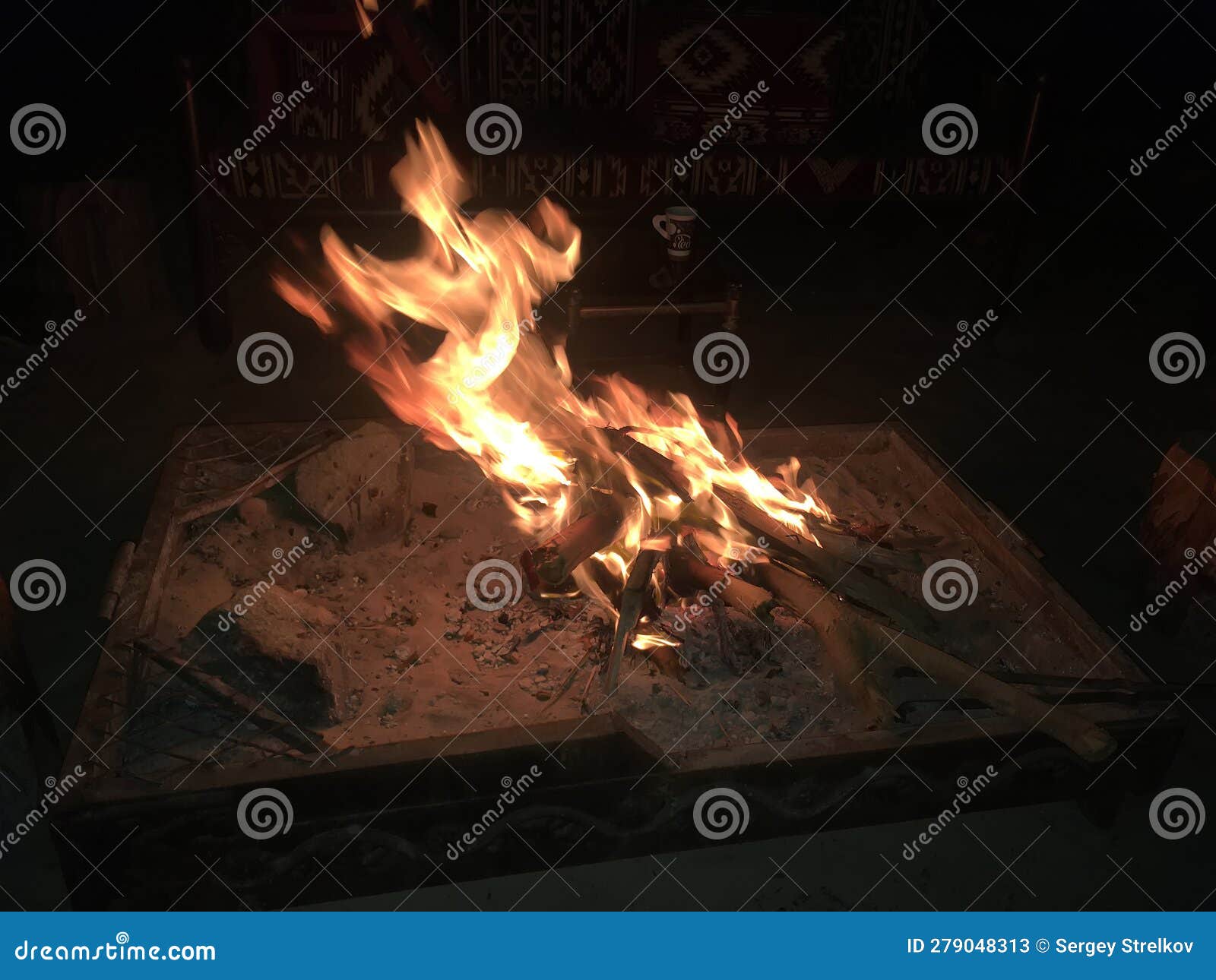 The Fire in the Desert, Saudi Arabia Stock Image - Image of desert ...