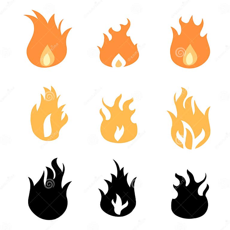 Fire design elements stock vector. Illustration of icon - 102567690