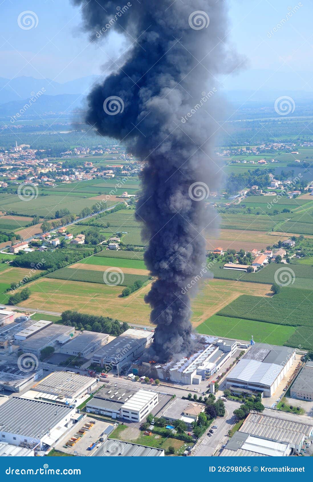Fire destroyed a factory stock image. Image of extinguisher - 26298065
