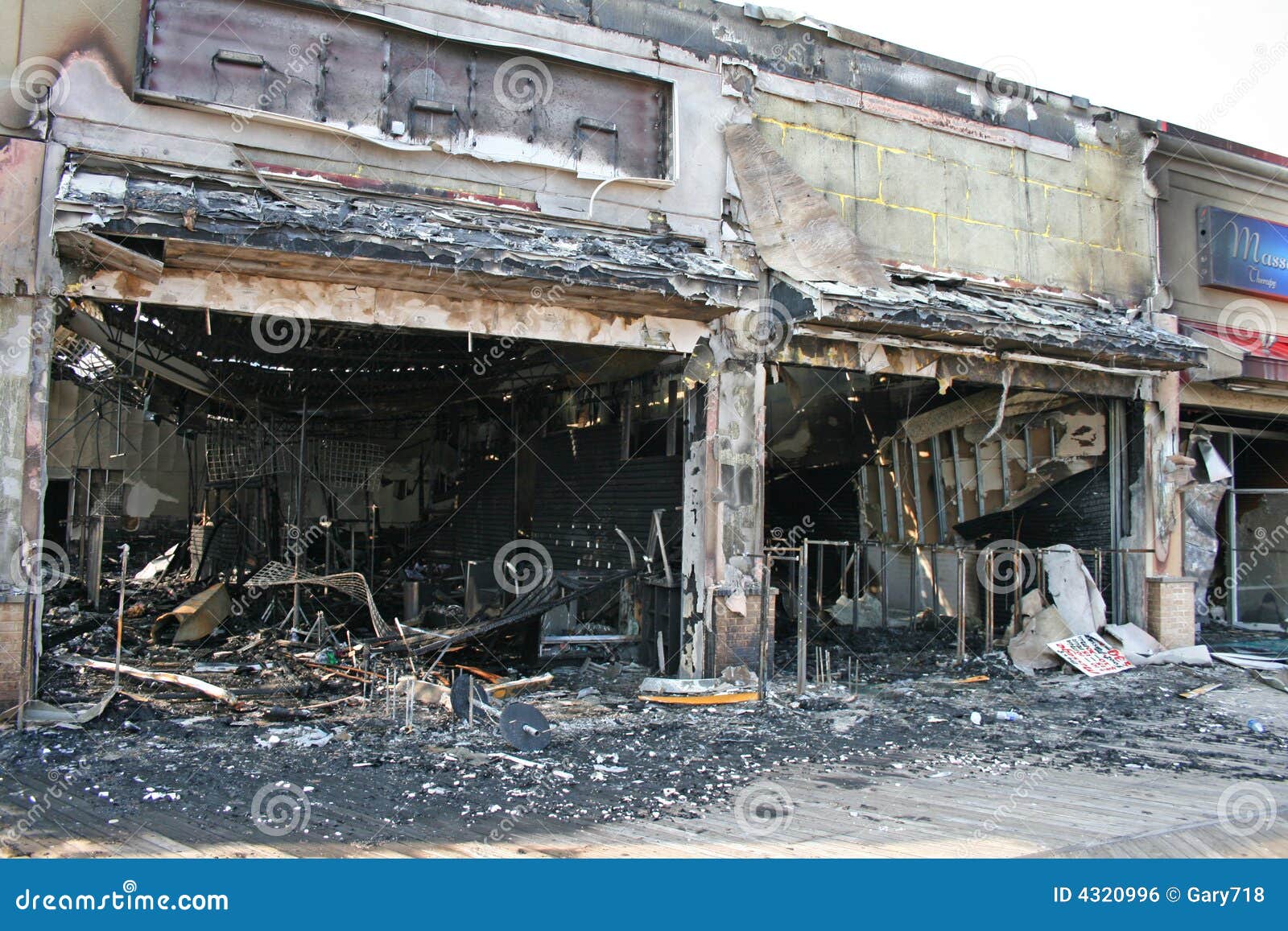 A Fire Destroyed Five Stores Stock Photo - Image of walk, property: 4320996